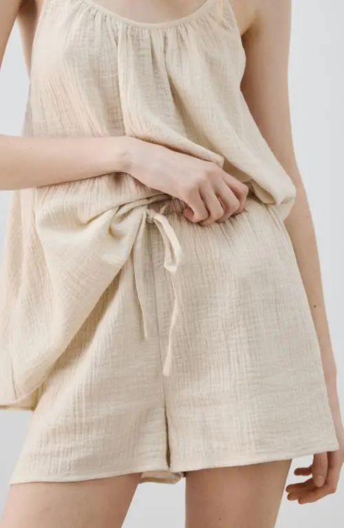 Mango Cotton Short Pajamas - Ecru