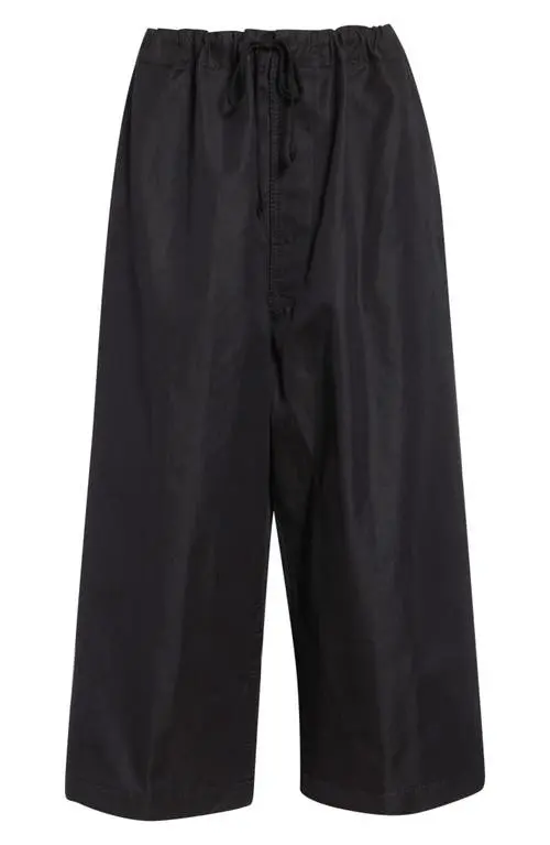Tao Comme Des Garçons Comme Des Garçons Cropped Cotton & Linen Twill Wide Leg Pants