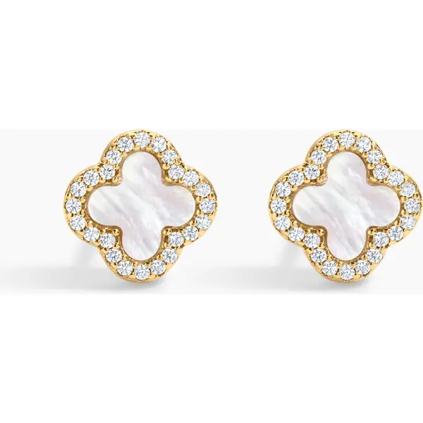 ELECTRIC PICKS Icon Clover Studs - White