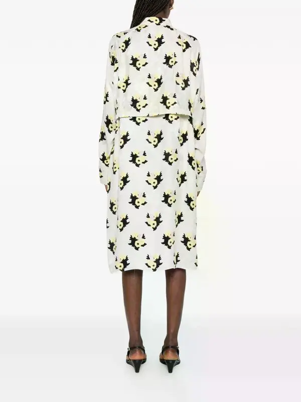 Fendi Floral Print Buttoned Midi Dress