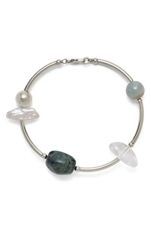 Lady Grey Kaia Bracelet With Baroque Pearl - Silver