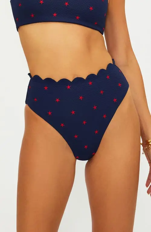 Beach Riot Nessa High Waist Bikini Bottoms - Star Spangled Seas