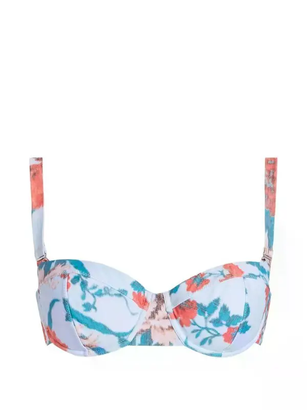 Erdem Floral Print Underwired Bikini Top