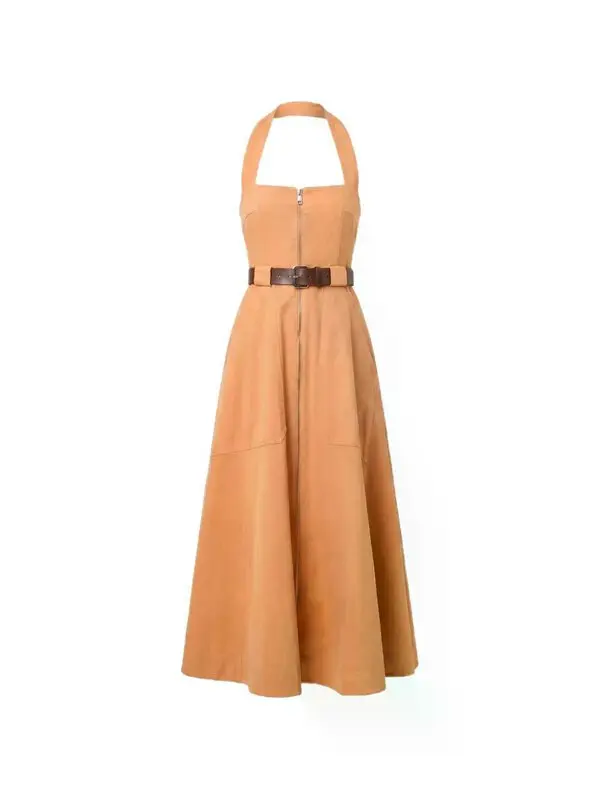 NICHOLAS Anastasia Halter-neck Maxi Dress - Orange