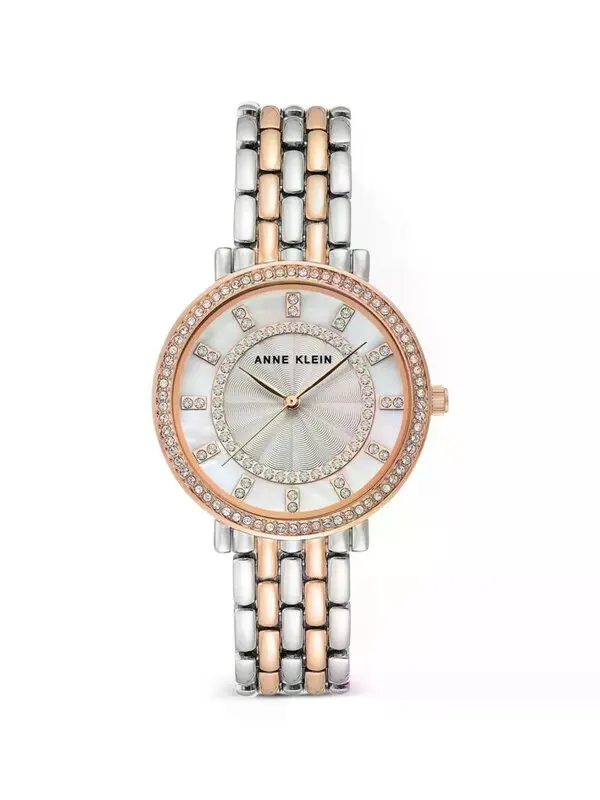 Anne Klein Crystal Bezel Watch - Silver