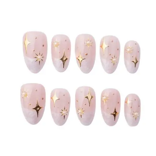 THE ONLY NAILS Celestialshort Almondnail Set - Peachy Rose Gold