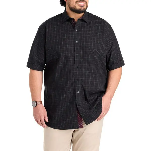 SYNRGY BY DXL Big & Tall Tonal Plaid Sport Shirt V2