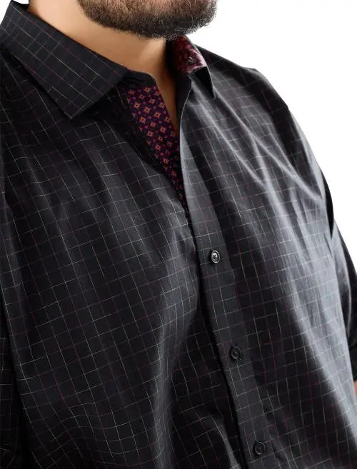 SYNRGY BY DXL Big & Tall Tonal Plaid Sport Shirt V2