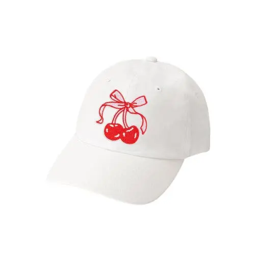 SWEET WINK Cherry Bow Patch Baseball Cap - White