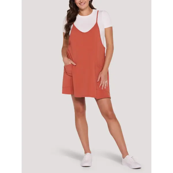 Motherhood Maternity Sleeveless V-neck Romper With Built-in Shorts - Aragon