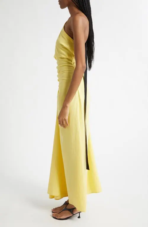 one shoulder crinkle dress Proenza Schouler Sirena Dress | Yellow | Size 10