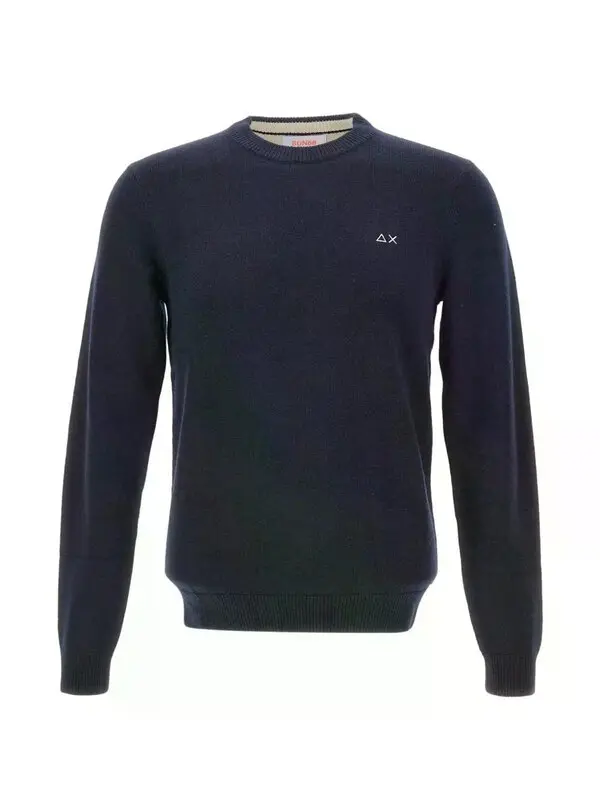 SUN 68 Crew Neck Long Sleeve Sweater - Blue