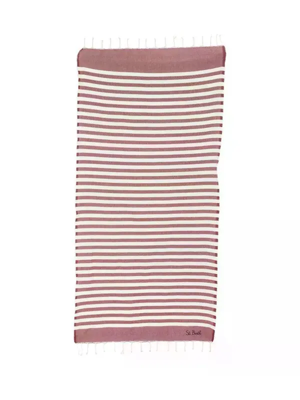 MC2 SAINT BARTH Foutas Striped Fringed Beach Towel