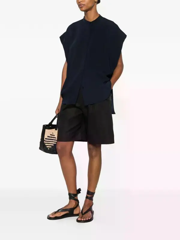 Herno Sleeveless Mandarin-collar Blouse