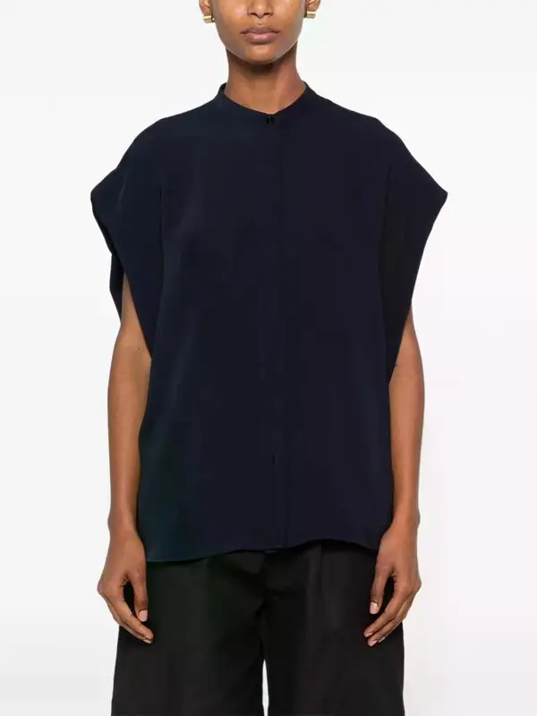 Herno Sleeveless Mandarin-collar Blouse