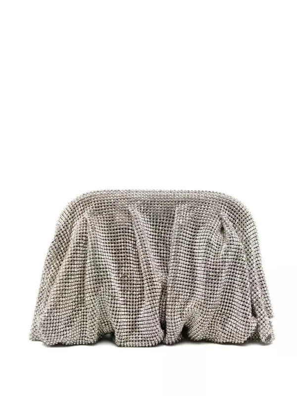 Benedetta Bruzziches Crystal-embellished Ruched Clutch Bag