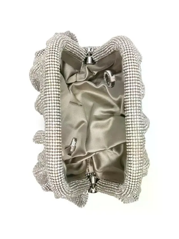 Benedetta Bruzziches Crystal-embellished Ruched Clutch Bag
