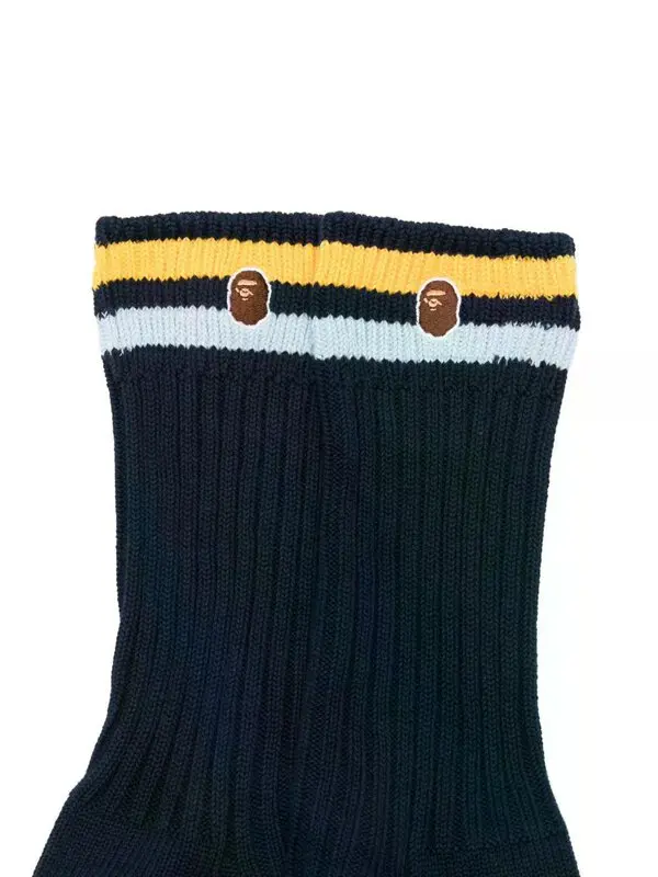 A BATHING APE Ape Head Striped Socks