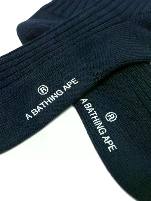 A BATHING APE Ape Head Striped Socks
