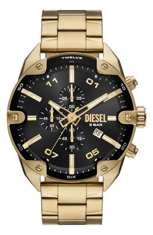 DIESEL® Spiked Tone Chronograph Bracelet Watch - Gold