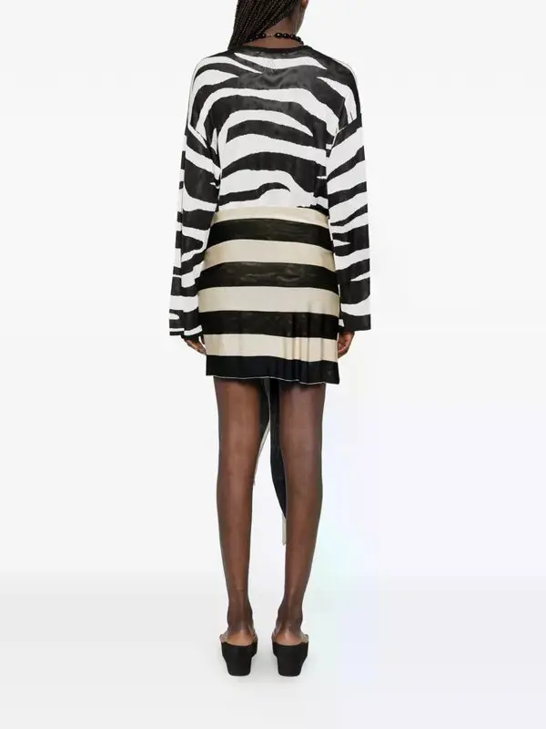 Attico Zebra-print Knotted Mini Dress