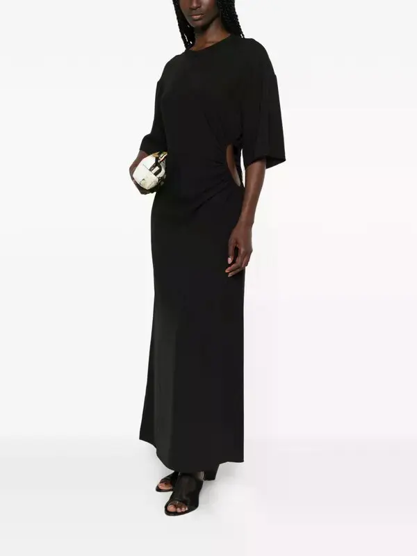 THE M.. Cut-out Gathered Midi Dress
