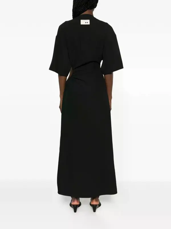 THE M.. Cut-out Gathered Midi Dress