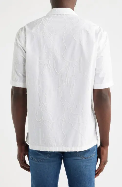 BOSS C-lars Relaxed Fit Camp Shirt - White