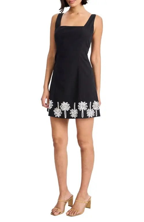 THE GOOD JOURNEY Embroidered Hem Cotton Minidress