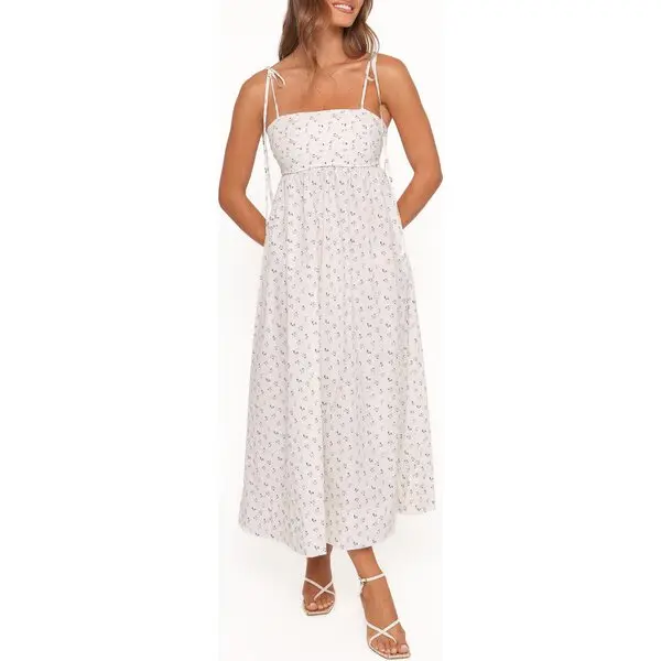 PETAL & PUP Ashtyn Maxi Sundress - Purple Ditsy Floral/white