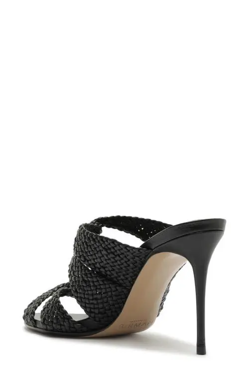 ALEXANDRE BIRMAN Sabrina Woven Leather Stiletto Mule Sandals - Black