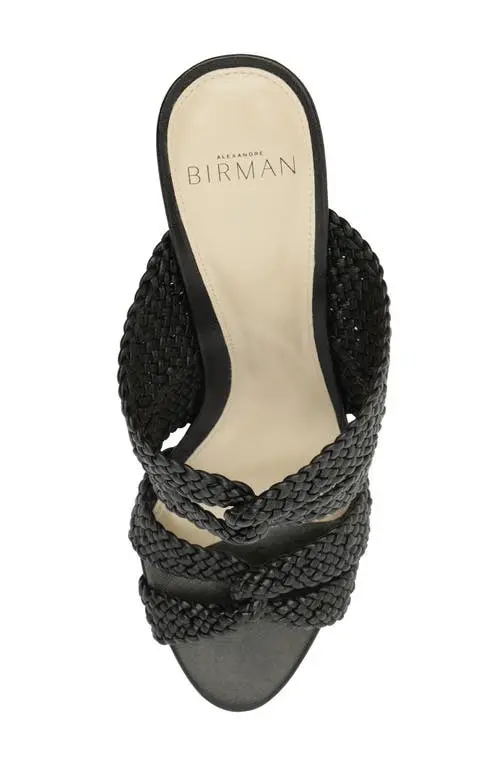 ALEXANDRE BIRMAN Sabrina Woven Leather Stiletto Mule Sandals - Black