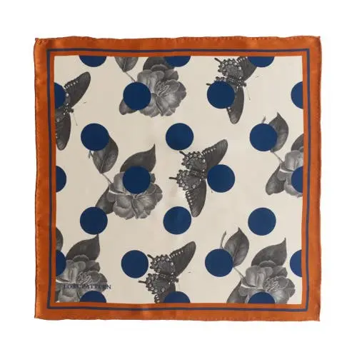 LOST PATTERN Noir Floral Silk Pocket Square