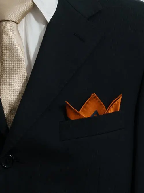 LOST PATTERN Noir Floral Silk Pocket Square