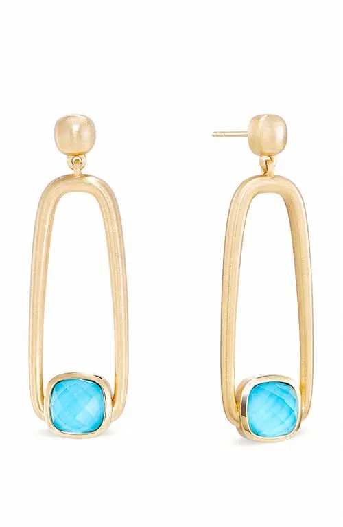 DEAN DAVIDSON Monterey Long Drop Earrings With Gemstone Detail - Iridescent Turquoise/gold