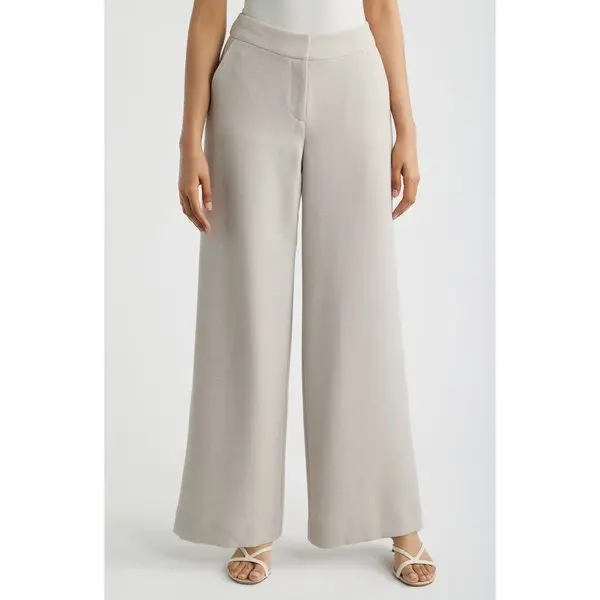 TAHARI ASL Wide Leg Pants - Straw