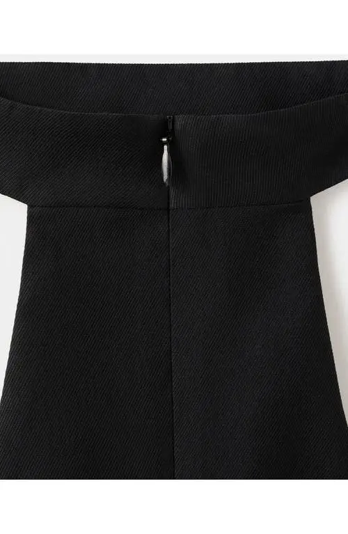 Mango Racerback Mock Neck Top - Black