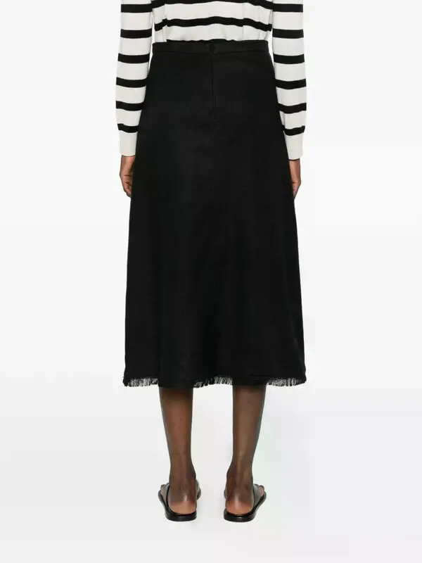 Max Mara A-line Midi Skirt With Fringed Hem