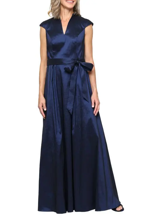 Alex Evenings Stretch Taffeta Gown - Navy