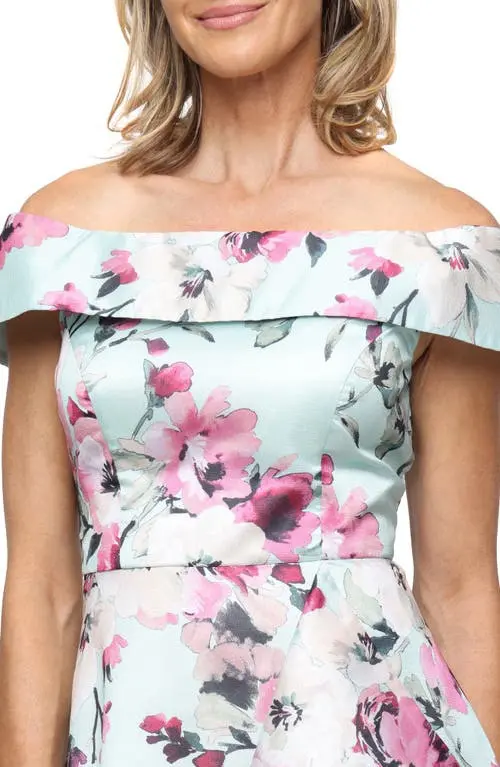 Alex Evenings Floral Off-shoulder Yoryu Gown