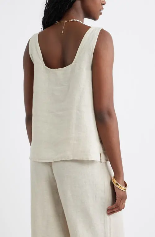 Caslon Linen Button-up Tank - Flax