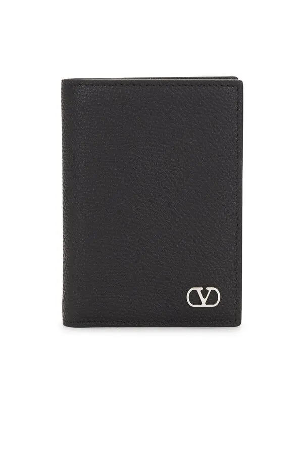 Valentino Garavani Vlogo Signature Card Holder In Black - Nero