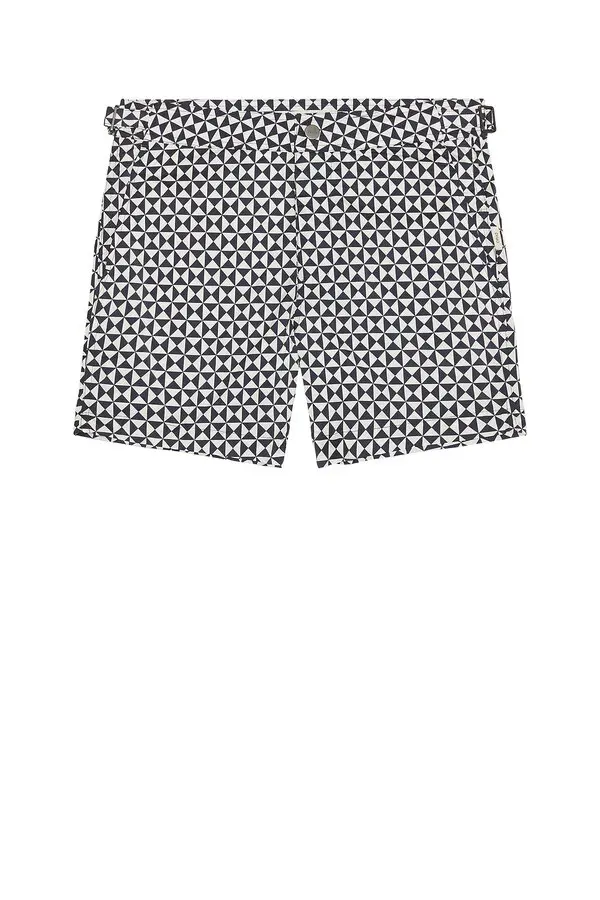 Onia Calder Buckle 5 Swim Trunks In Navy - Midnight