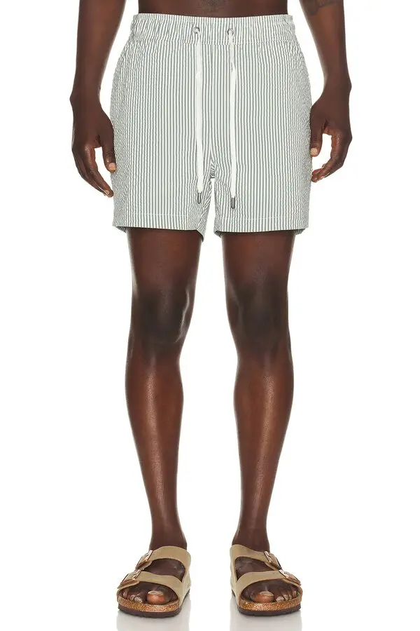 Onia Charles 4 Swim Trunk - Sage & White