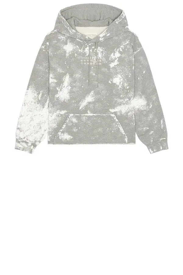 MAISON MARGIELA Grey Cotton Distressed Logo Hoodie