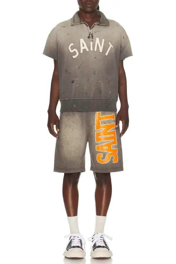 SAINT MXXXXXX Short Sleeve Half Zip Sweatshirt