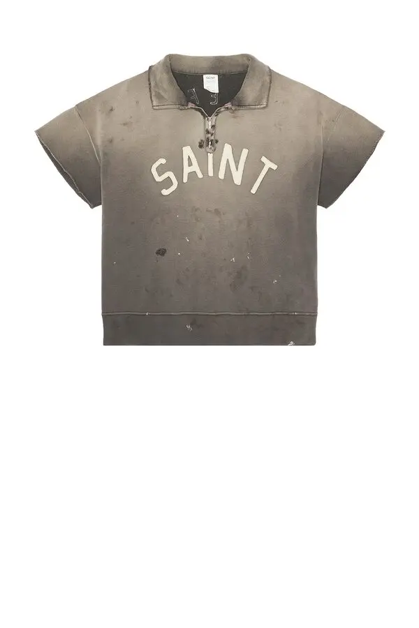 SAINT MXXXXXX Short Sleeve Half Zip Sweatshirt