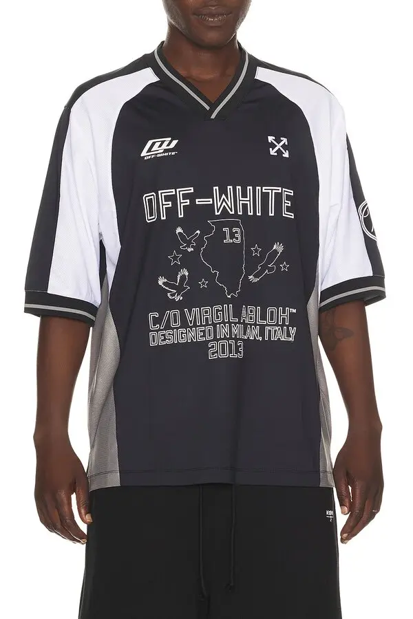 Off-White Eagle Team Soccer Jersey In ,white - Black