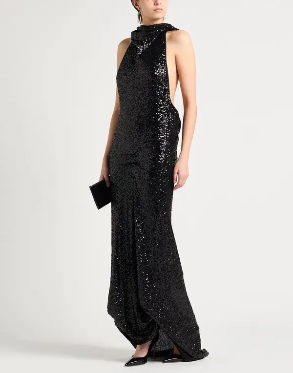Pinko Sequined Maxi Dress With Hood