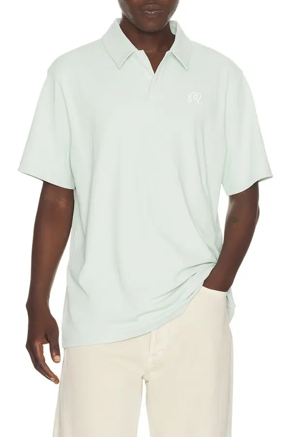 MALBON Fairway Polo In Mint - Surf Spray